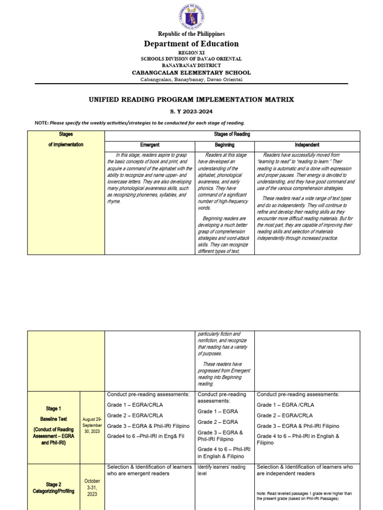 Ces Reading Matrix | PDF | English Language | Consonant