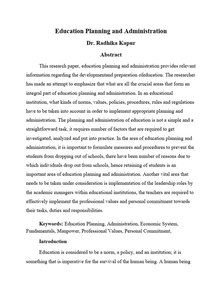 Planning | PDF | Leadership | Learning