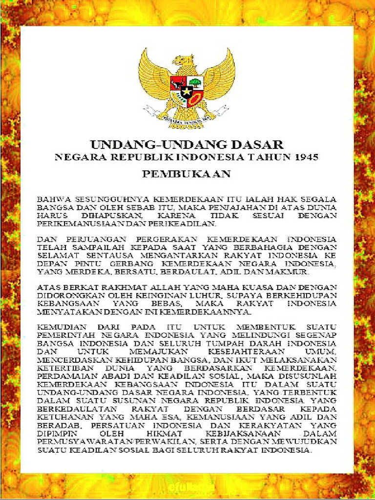 Teks Pembukaan UUD 1945 | PDF