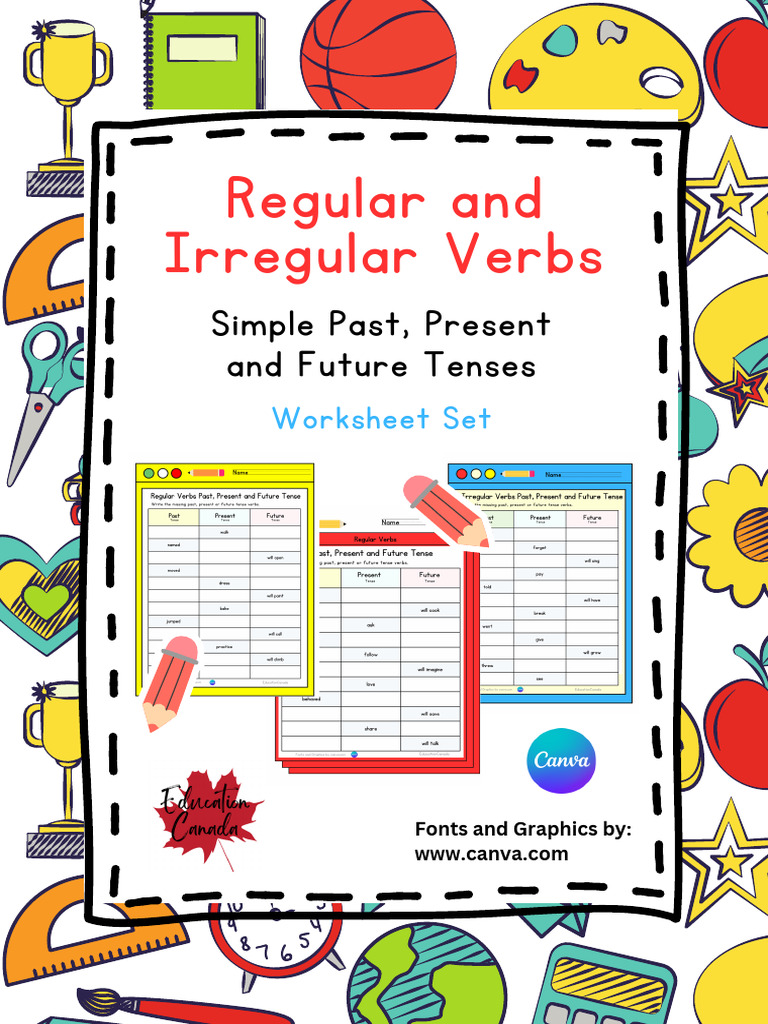 Regular and Irregular Verbs: Simple Past, Present and Future Tenses ...