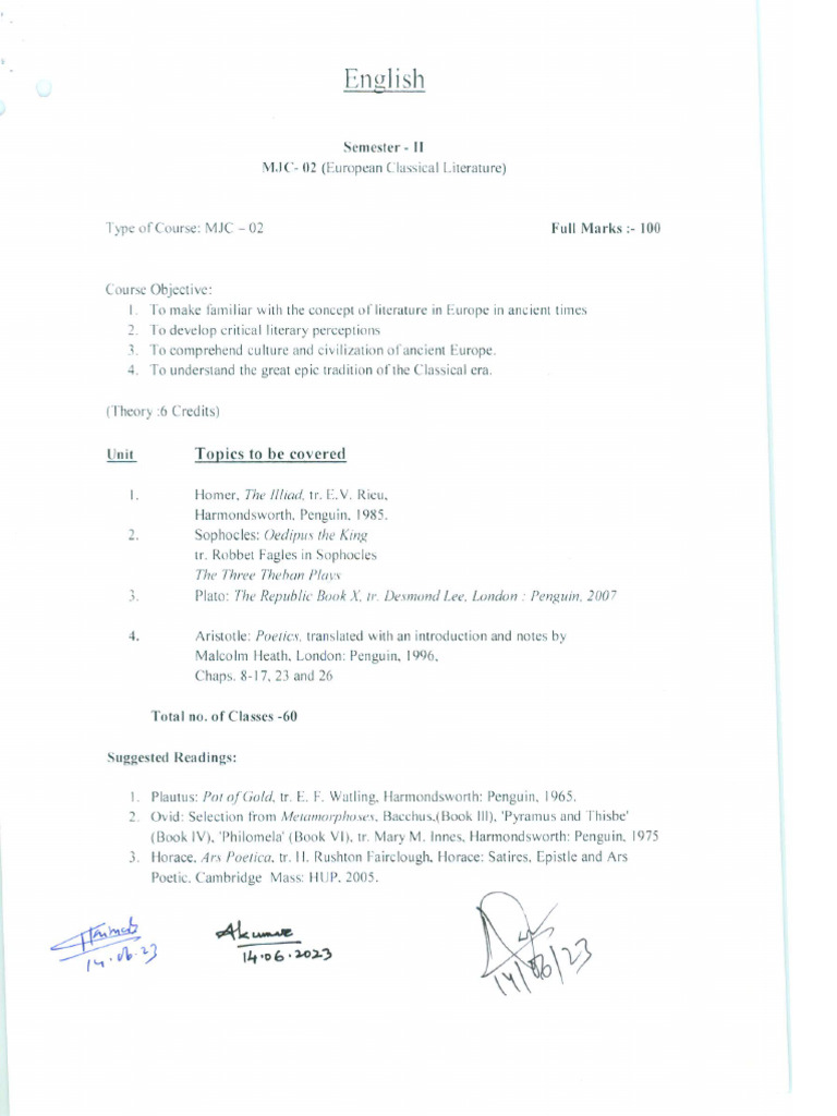 English Syllabus .PDF Sem.2 | PDF