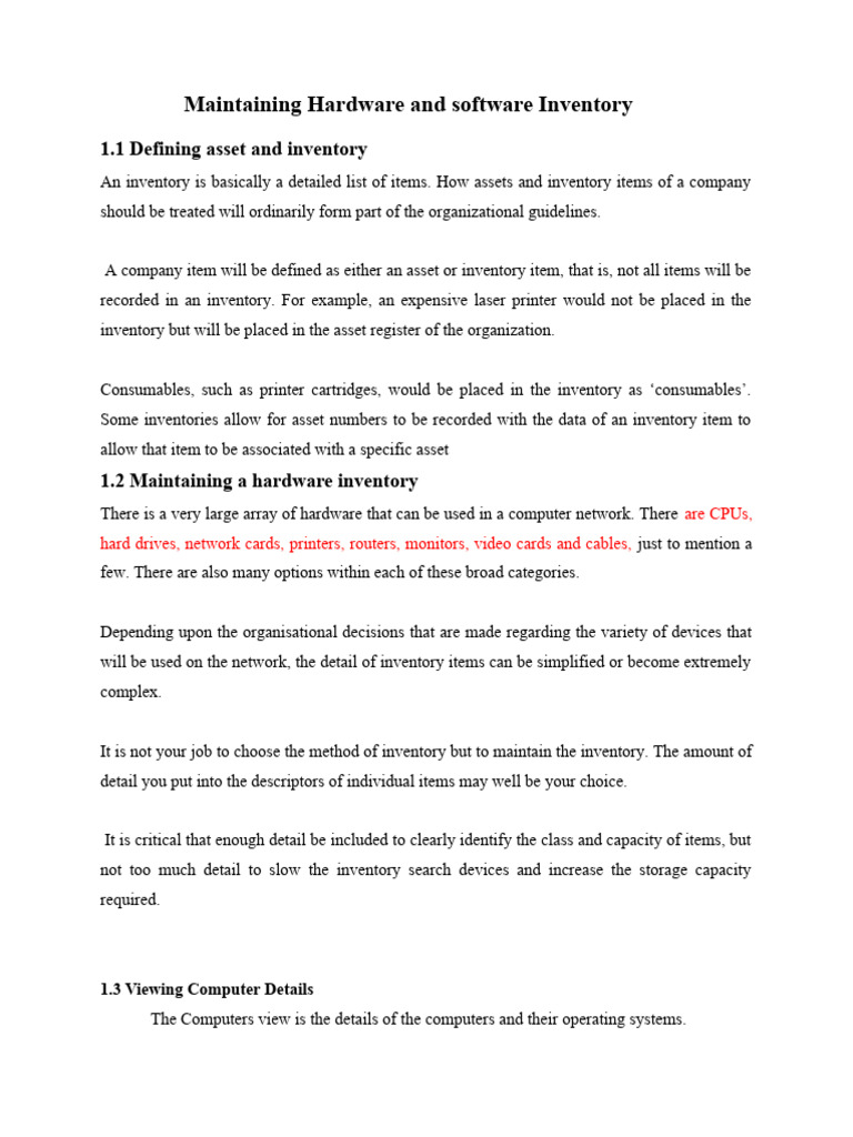 Maintaining Equipment Hardware and Software | PDF | Operating System | Computer Hardware