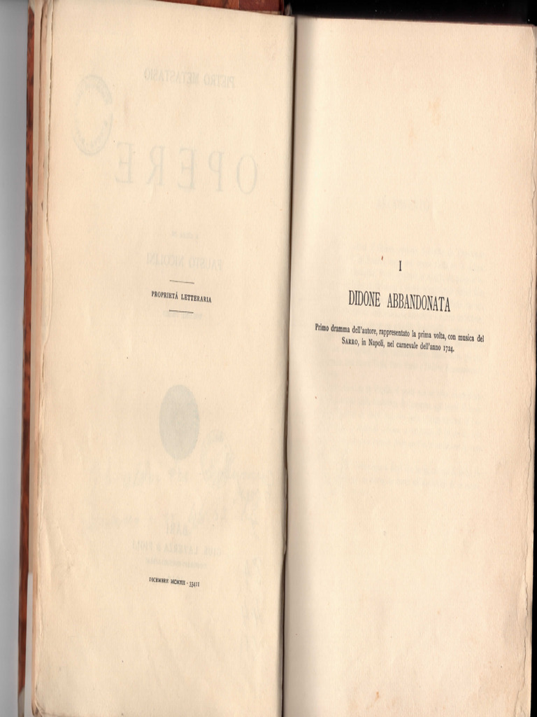 Metastasio Didone Abbandonata | PDF