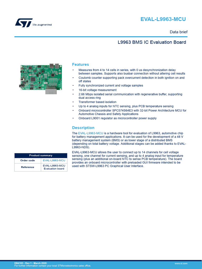 Automotive BMS Evaluation Board | PDF | Microcontroller | Office Equipment