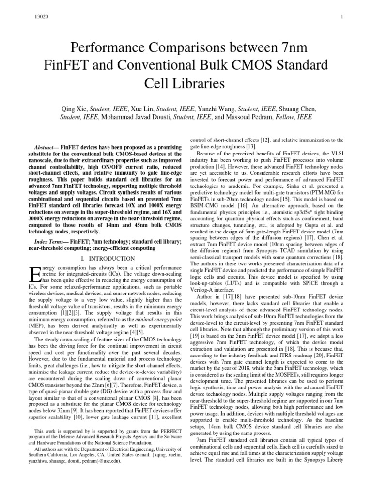 7nm Finfet Libraries tcasII | PDF