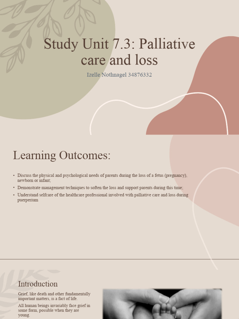Group 9 SS 7.3 Palliative Care and Loss | PDF | Grief | Midwife