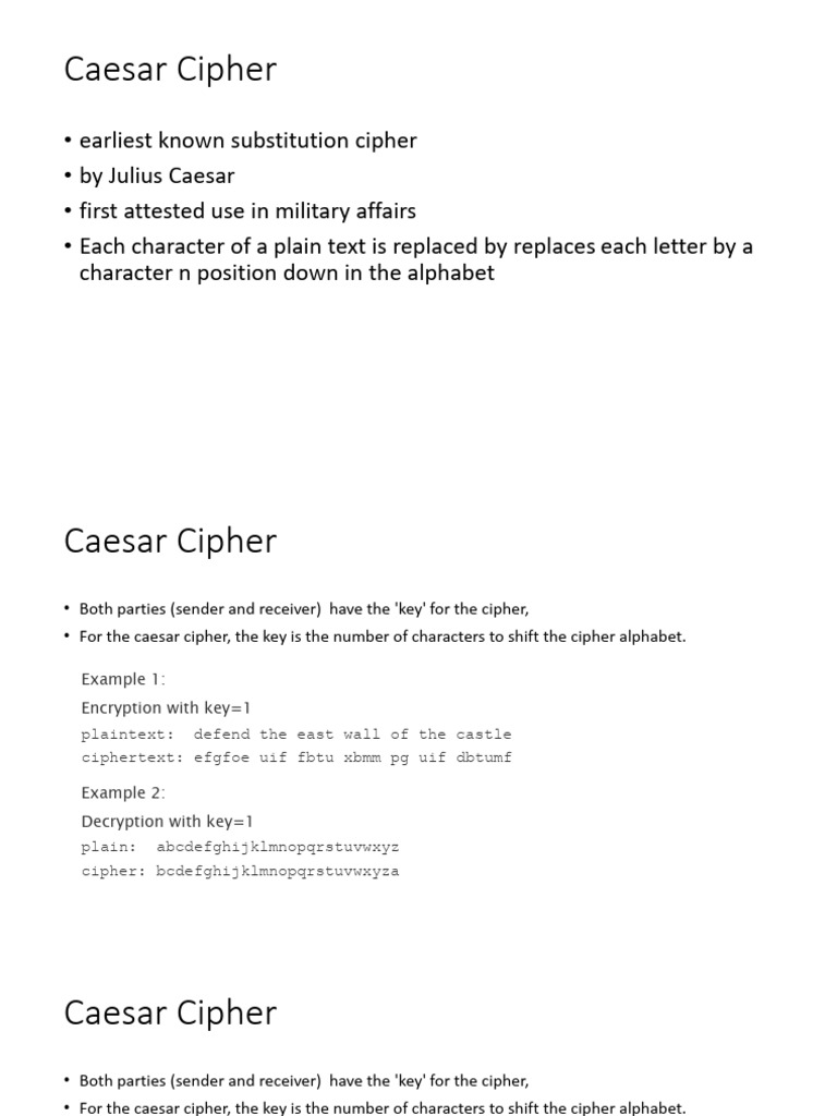Caesar Cipher | PDF | Cipher | Cryptanalysis