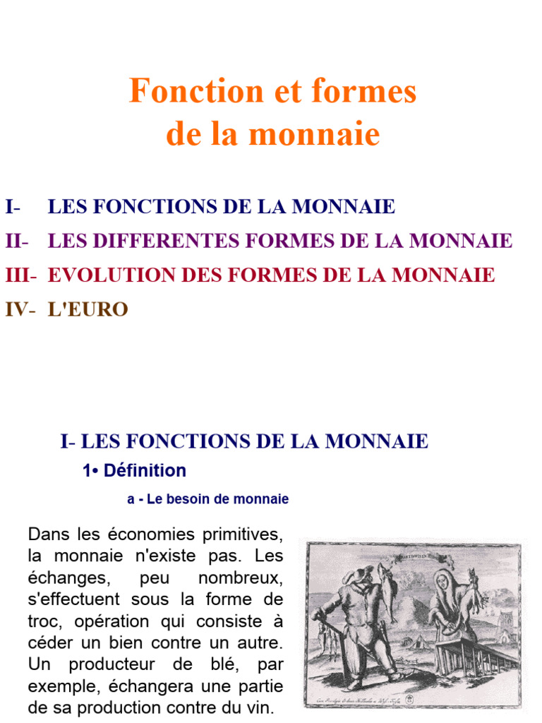 BTS1 - Fonction Et Formes de La Monaie | PDF | euro | Monnaie fiduciaire