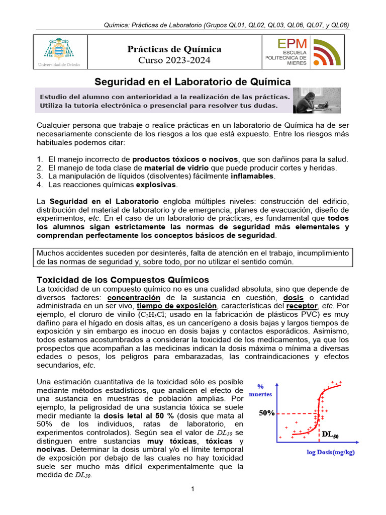 TEORIA Seguridad en El Laboratorio | PDF | Toxicidad | Laboratorios