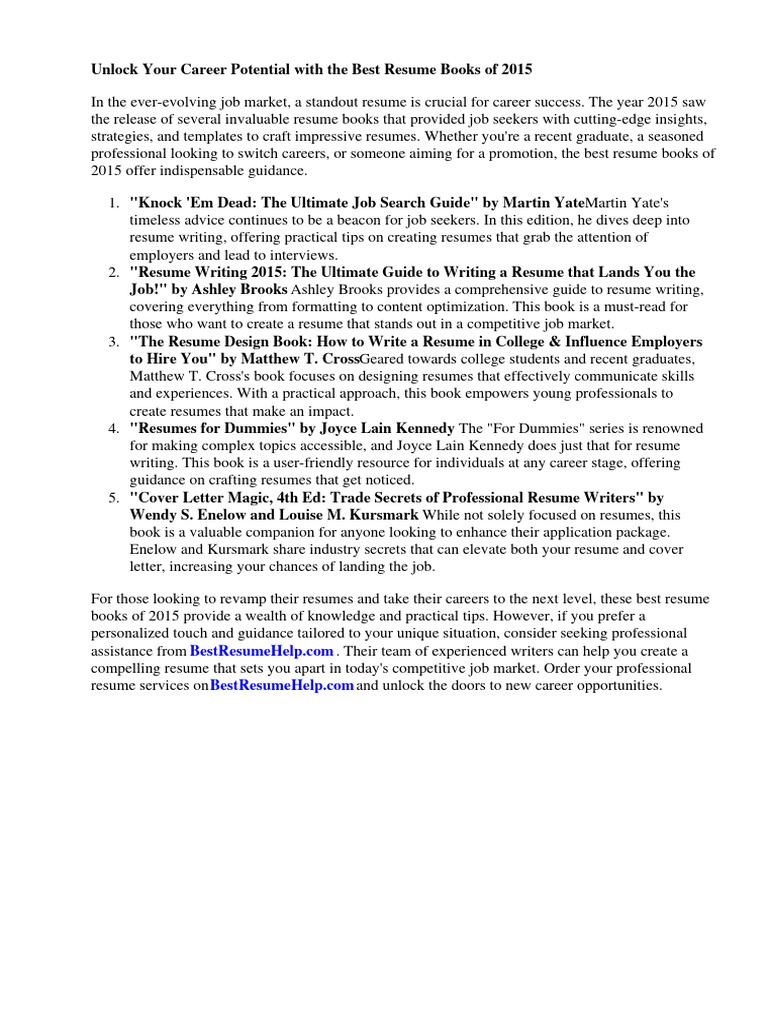 Best Resume Books 2015 | PDF | Résumé | Job Hunting