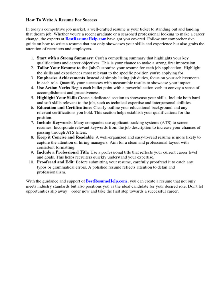 How To Write A Resume For KFC | PDF | Résumé