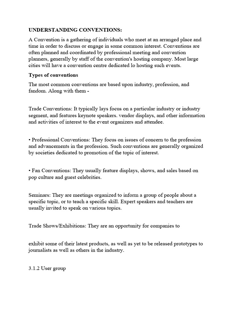 Understanding Conventions | PDF | Parking