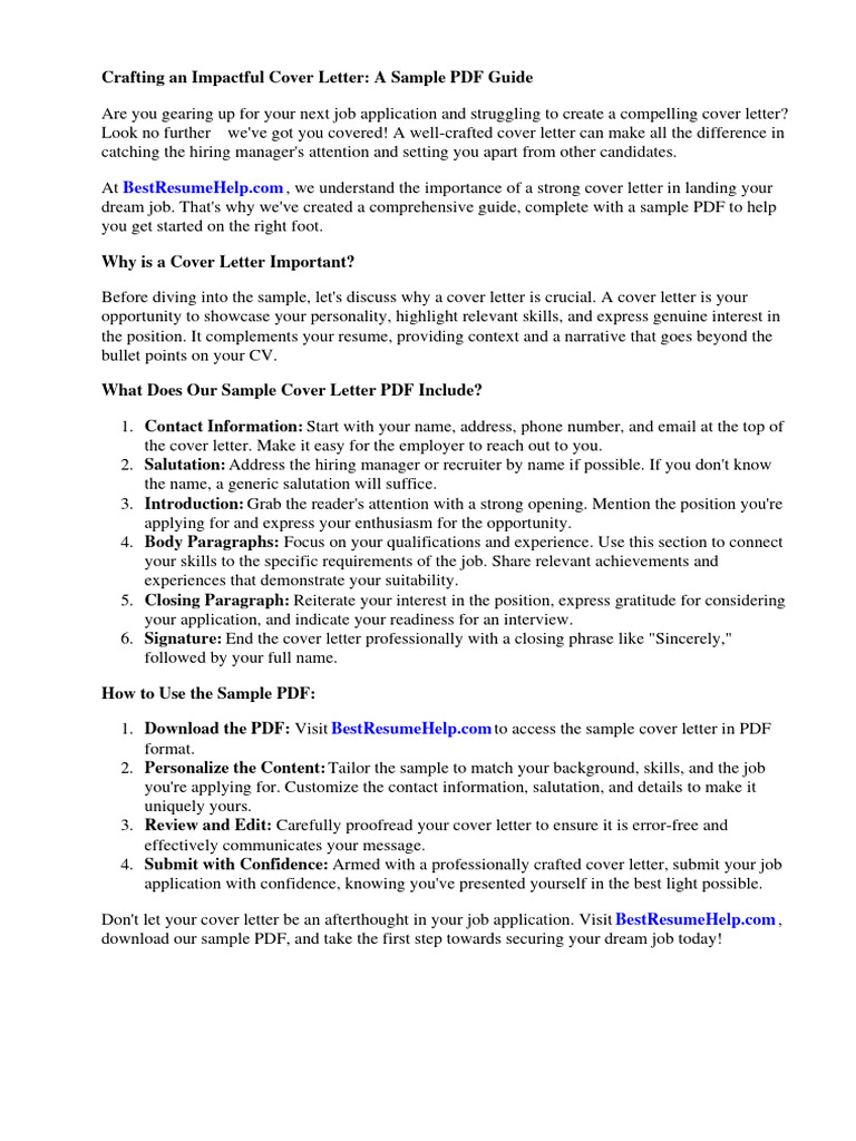 Cover Letter Job Sample PDF | PDF | Résumé