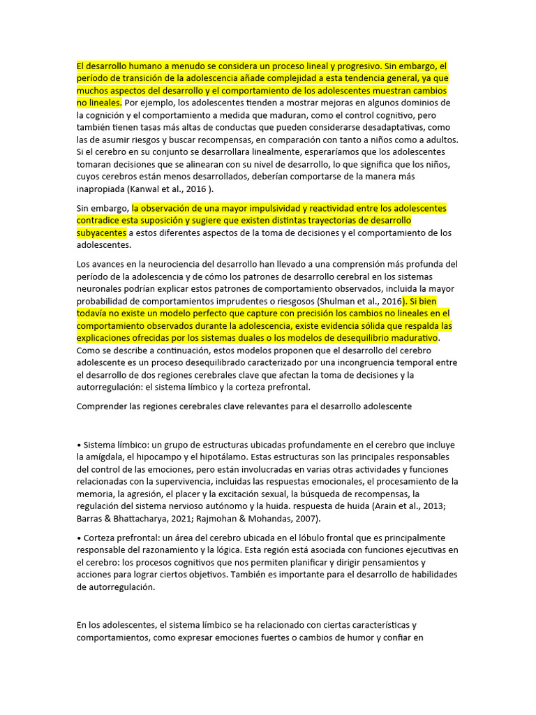 El Desarrollo Humano A Menudo Se Considera Un Proceso Lineal y ...