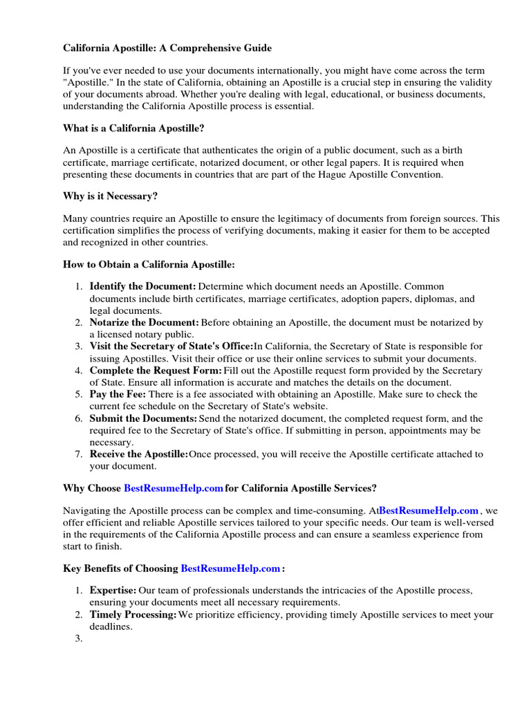 California Apostille Cover Letter | PDF | Notary Public | United States ...
