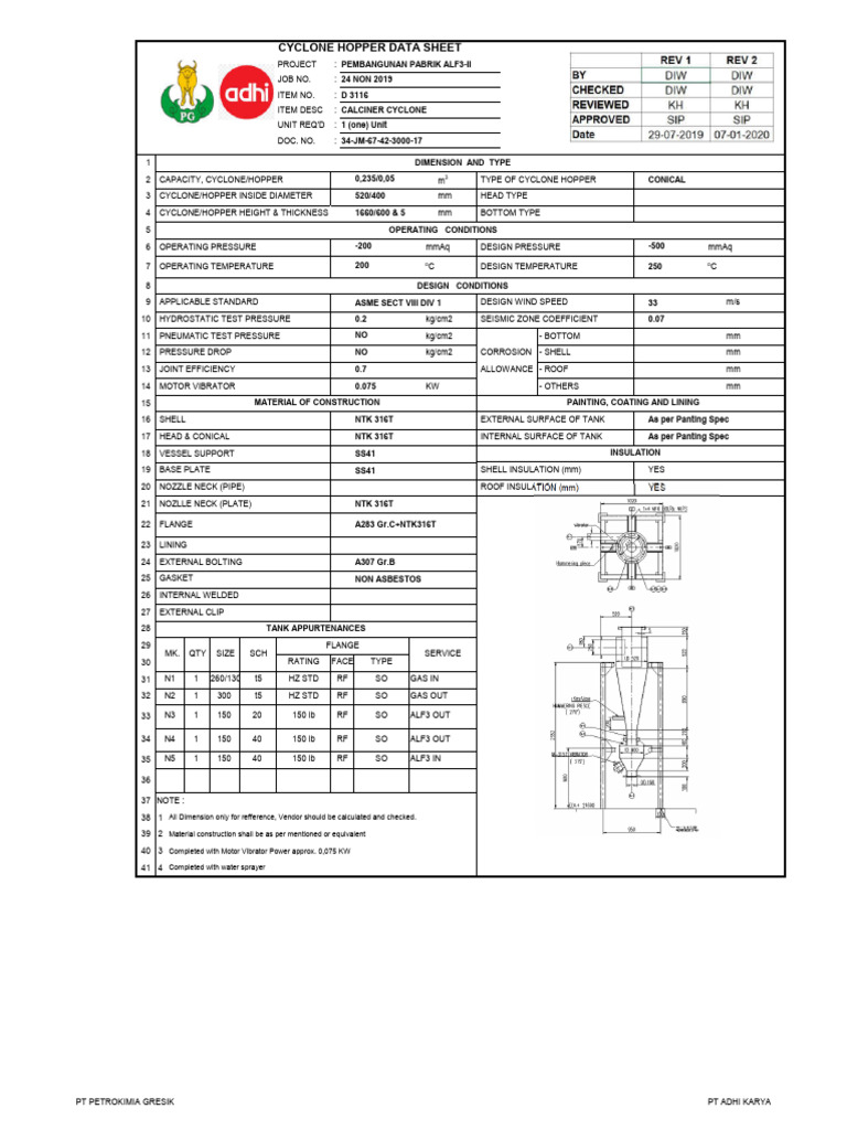 Datasheet For Cyclone Hopper (D-3116) | PDF | Applied And ...