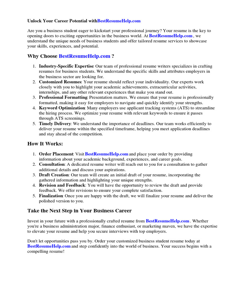 Business Student Resume | PDF | Résumé | Master Of Business Administration