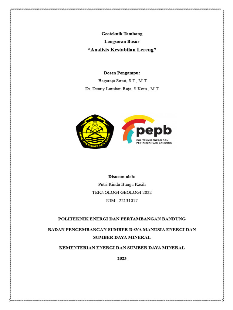 Analisis Longsoran Busur Tambang | PDF | Metode & Bahan Ajar