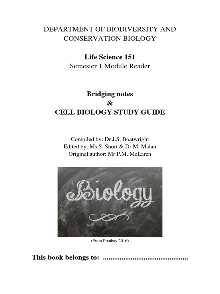 LFS151 Cell Biology Study Guide | PDF | Diet & Nutrition | Chemistry