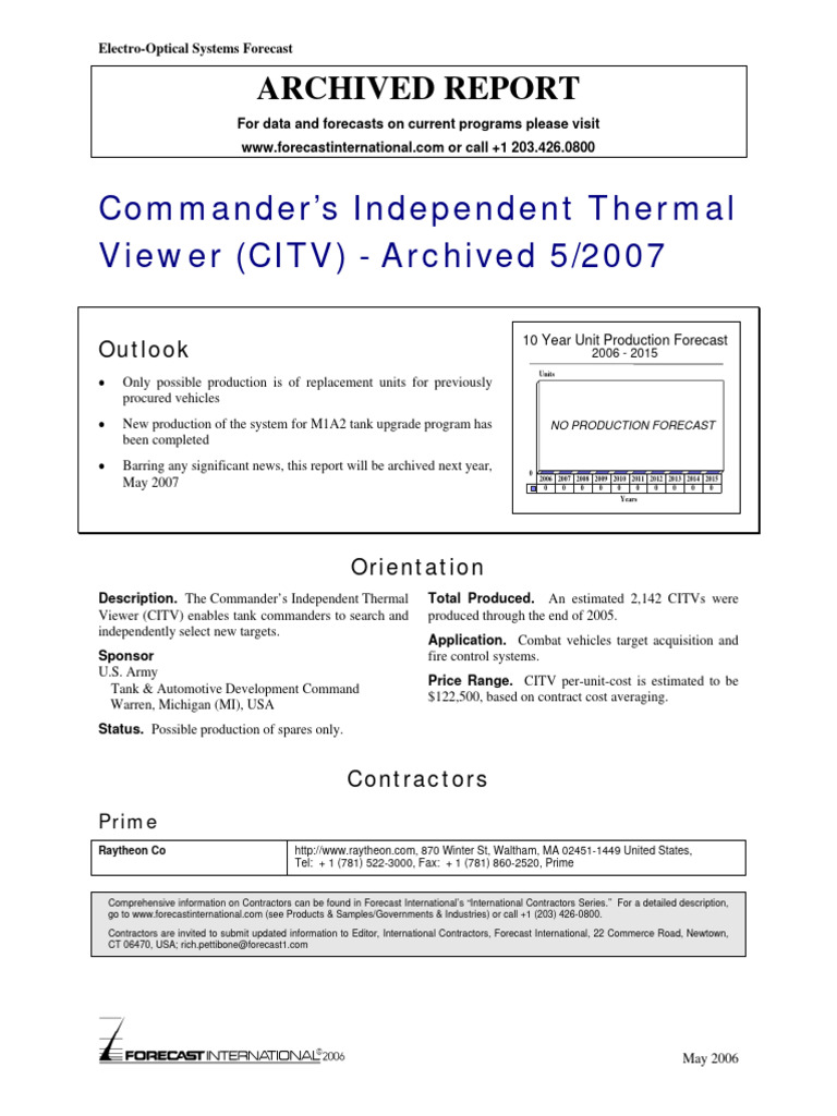 CITV Overview for Abrams Tanks | PDF | Tracked Armoured Fighting ...