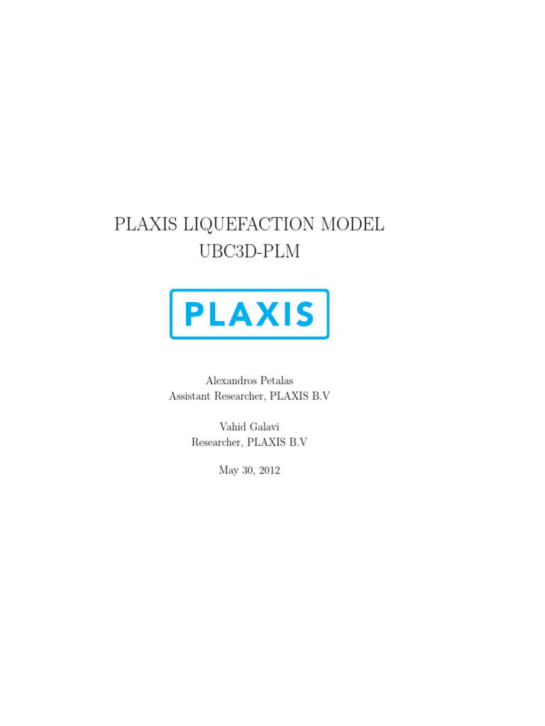 Plaxis Liquefaction Model Ubc3d-Plm | PDF
