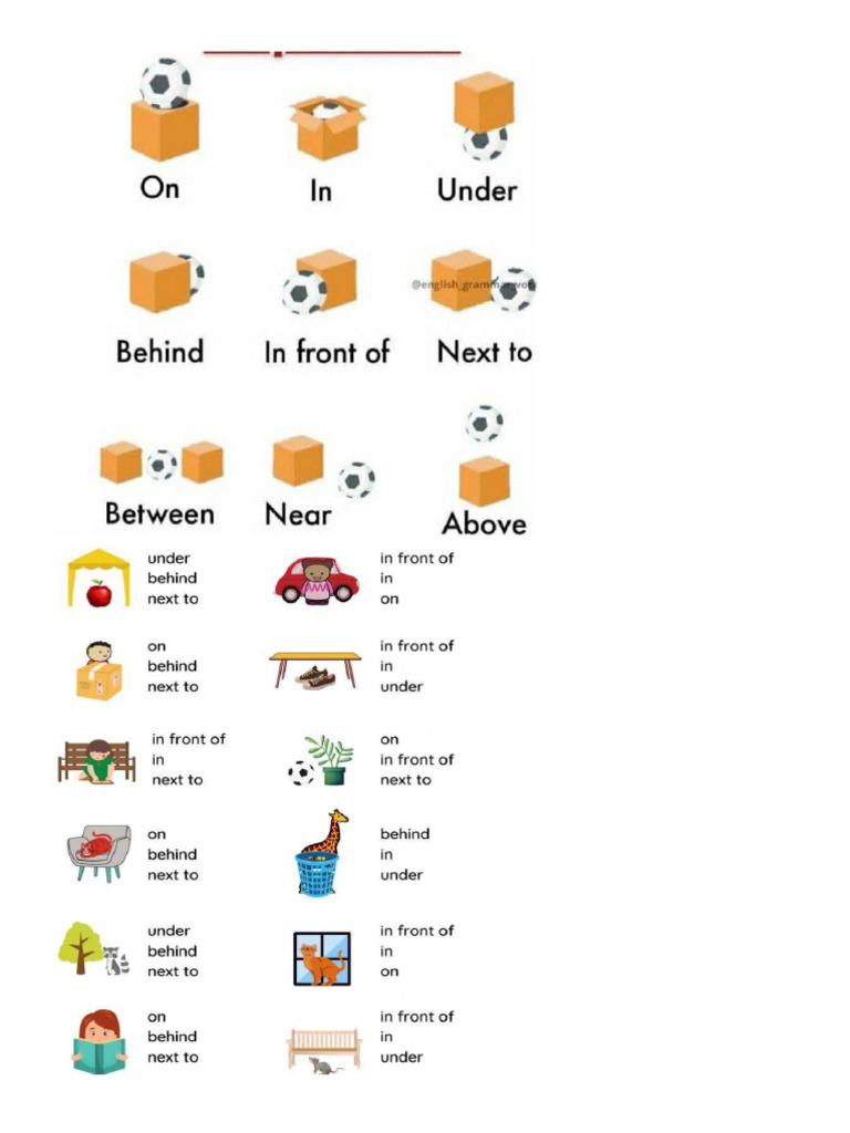 Pr4epositions of Place | PDF