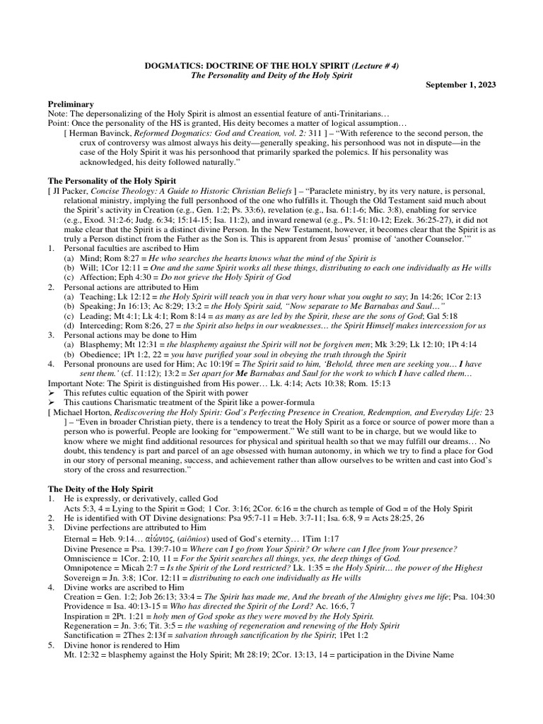 Lect 4 - Personality | PDF | God The Father | Trinity