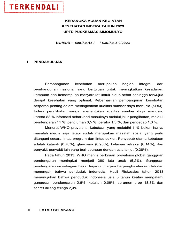 Kak Kesehatan Indera | PDF | Pengembangan Diri | Sains & Matematika
