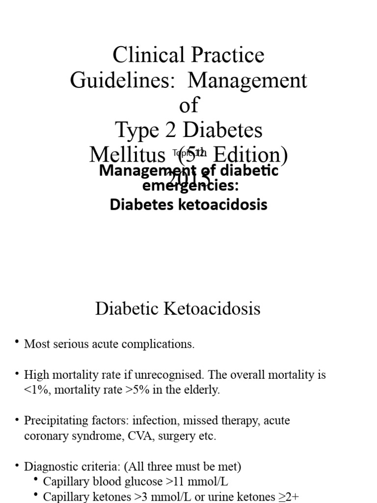 12 - Diabetic Emergencies-DKA | PDF | Diabetes | Disorders Of Endocrine ...