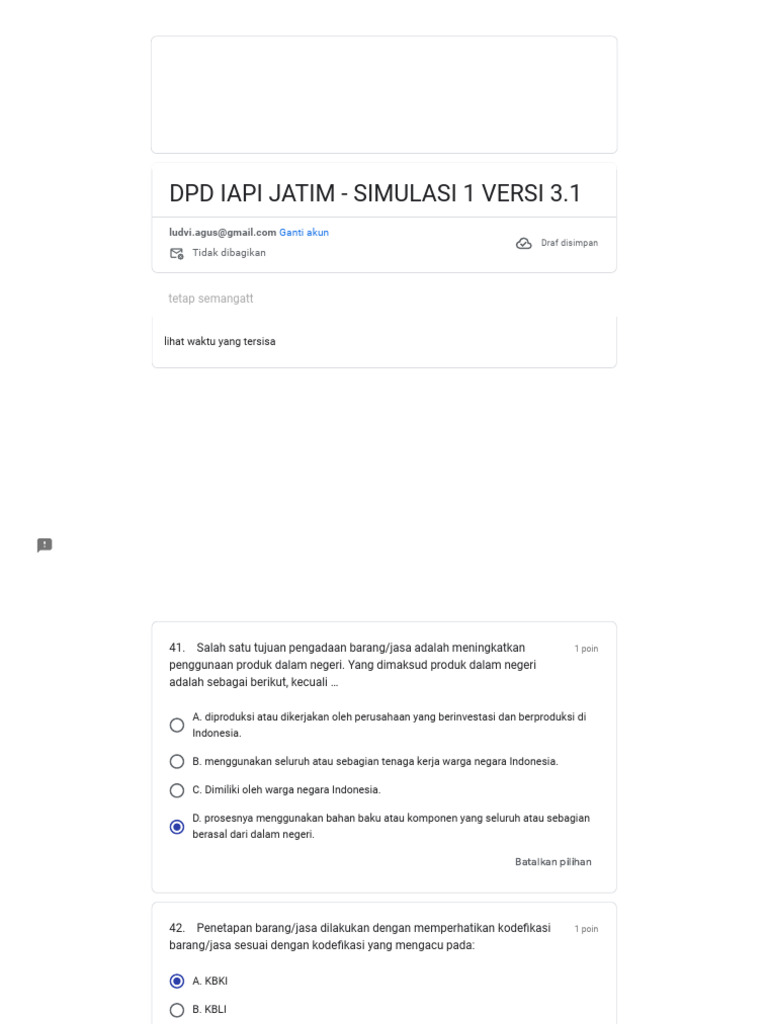 DPD Iapi Jatim - Simulasi 1 Versi 3.1 | PDF