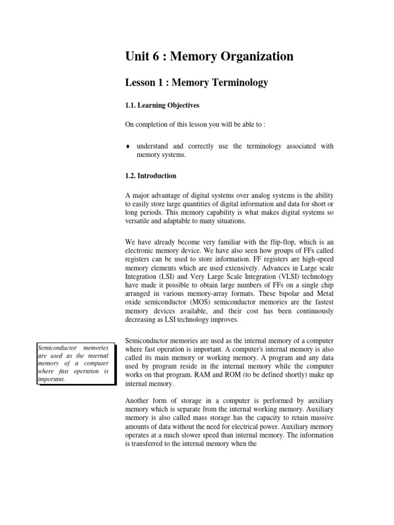 Unit 06 Pdf Computer Data Storage Read Only Memory 