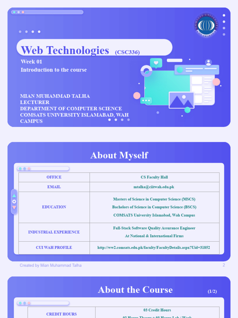 Web Technologies Week 01 (INTRO) | Download Free PDF | World Wide Web | Internet & Web