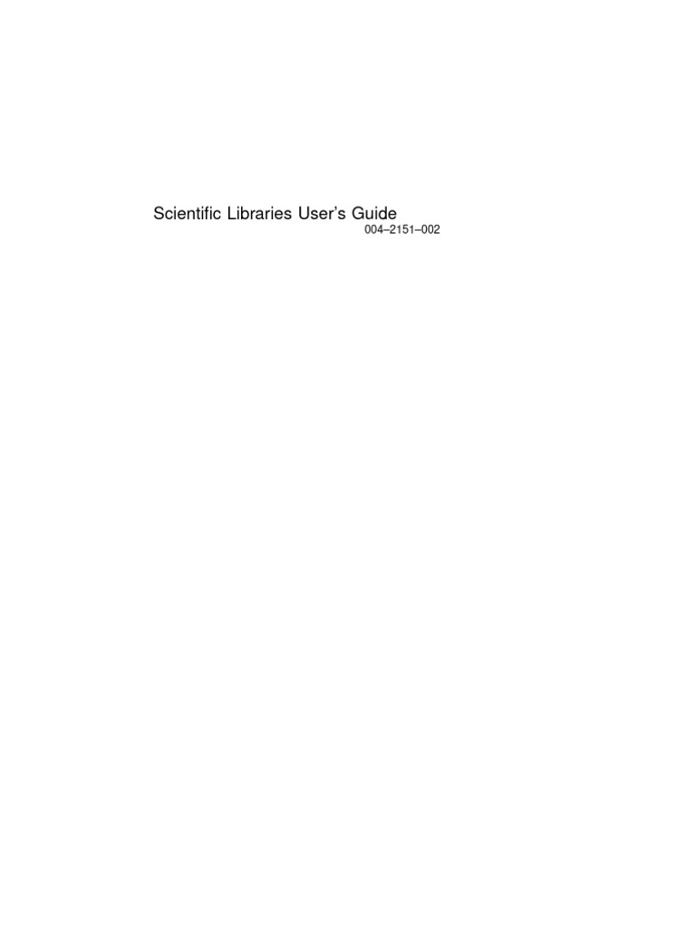004 2151 002 Scientific Libraries User Guide | PDF | Parallel Computing | Matrix (Mathematics)