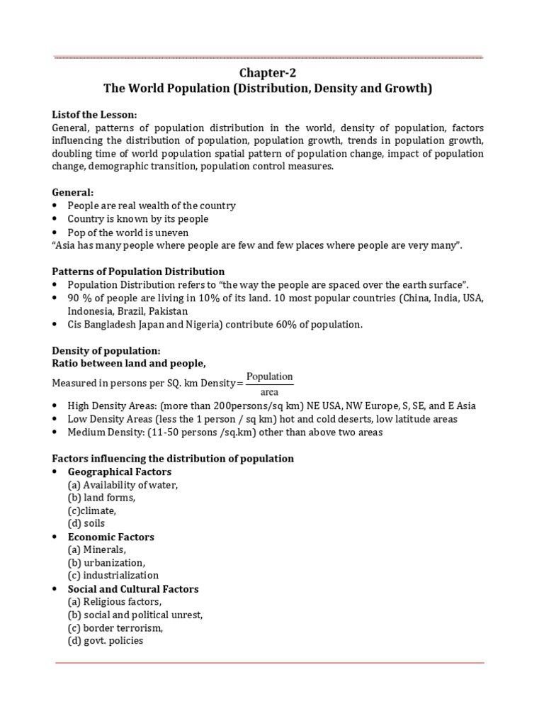 CBSE Class 12 Geography Revision Notes Chapter 2 | PDF | Travel