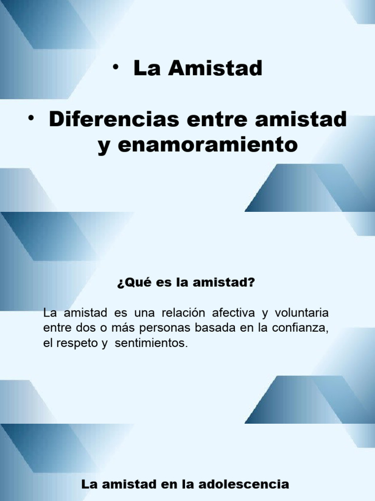 La Amistad - Diferencias Entre Amistad y Enamoramiento | PDF | Estilo ...
