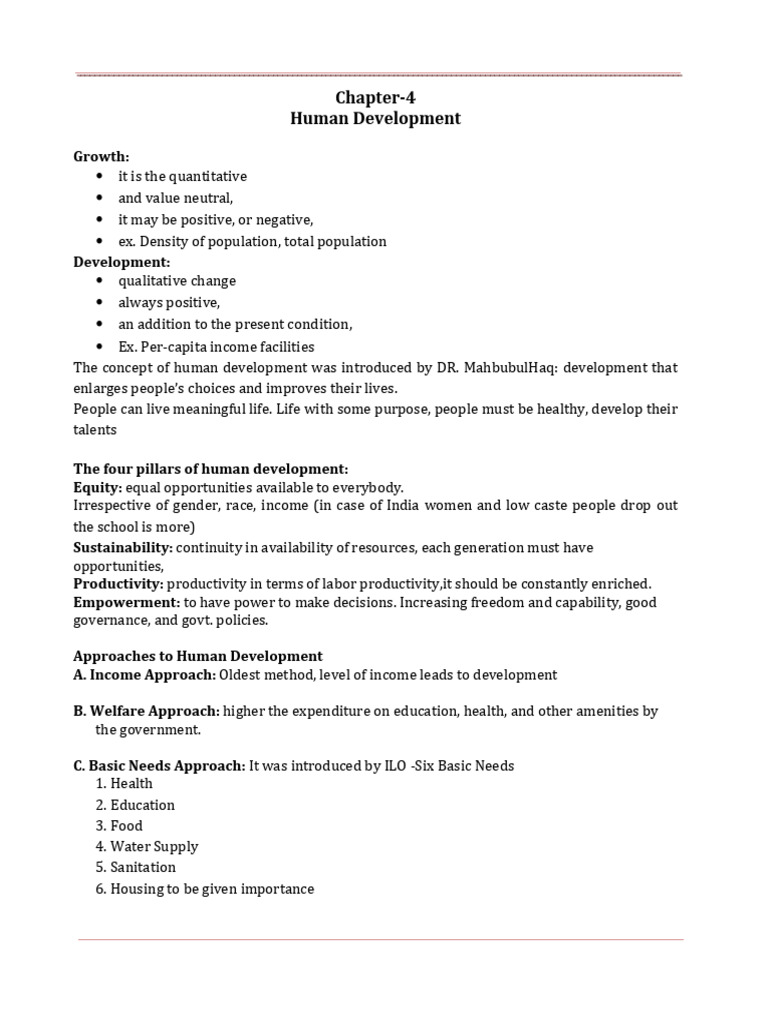 Human Development in Geography Class 12 | PDF | Social Science