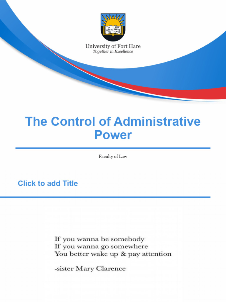 The Control of Administrative Power Part 1 | PDF | Legislature ...
