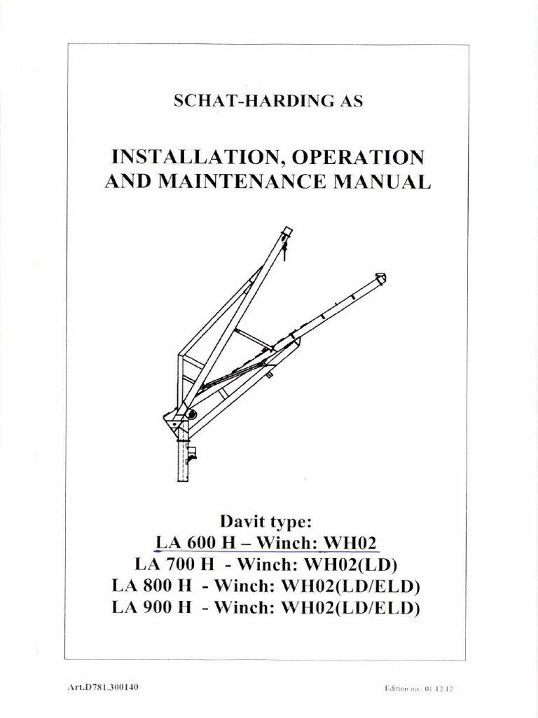 LA 600H Davit D781.300140 | PDF