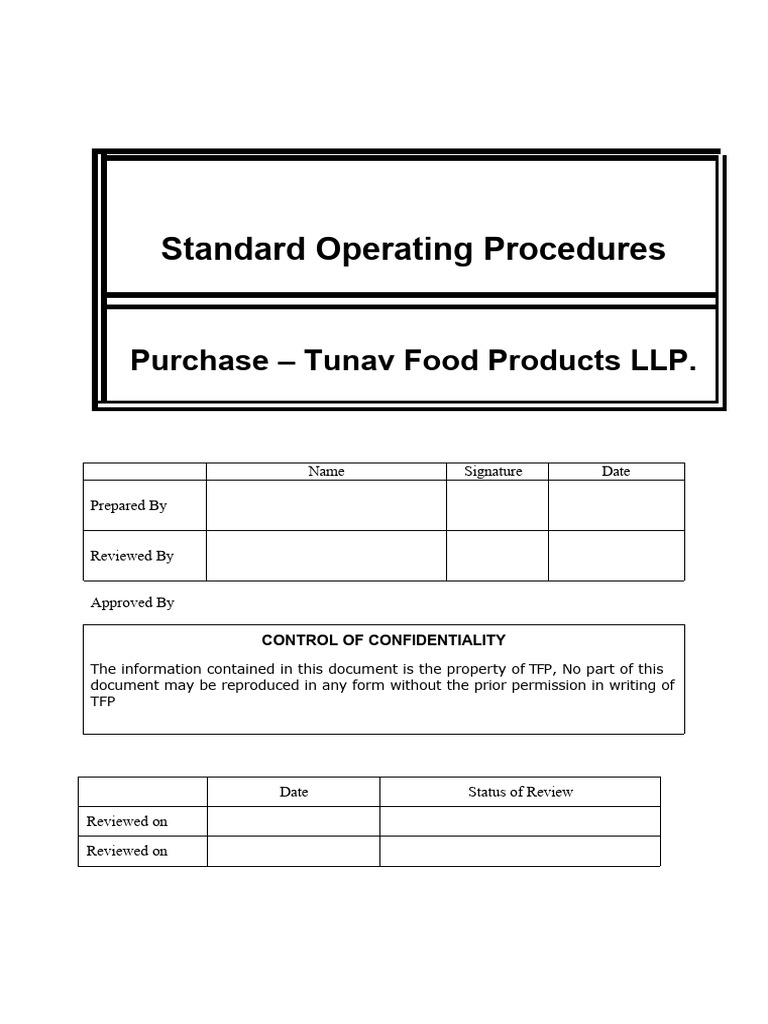 Purchase SOP | PDF | Procurement | Specification (Technical Standard)