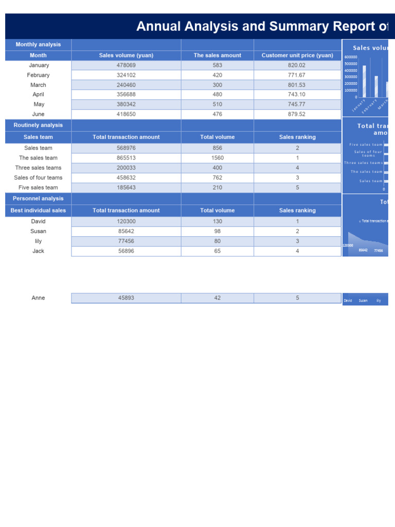 Annual Analysis and Summary Report of Sales Data | PDF