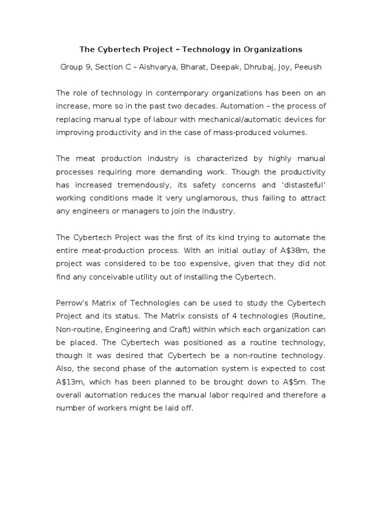 The Cybertech Project | PDF