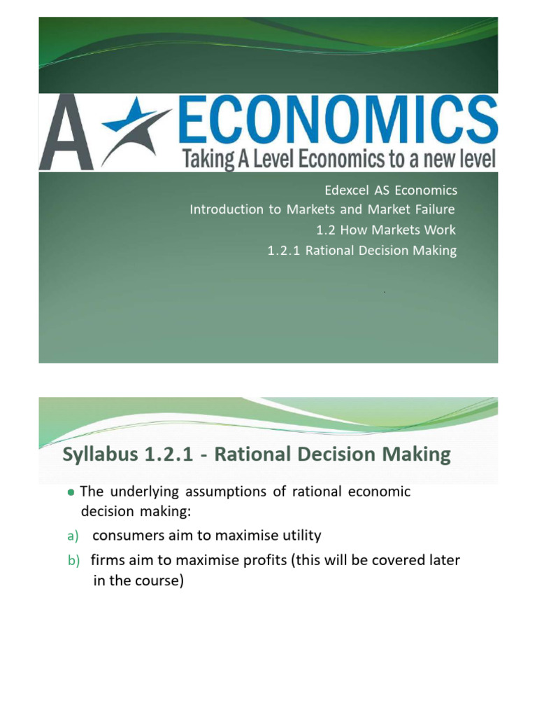 Rational Decision Making in Economics | PDF | Utility | Economics