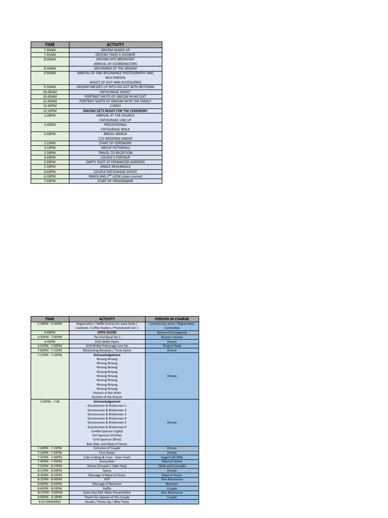 Event Program | PDF | Groomsman | Rites Of Passage