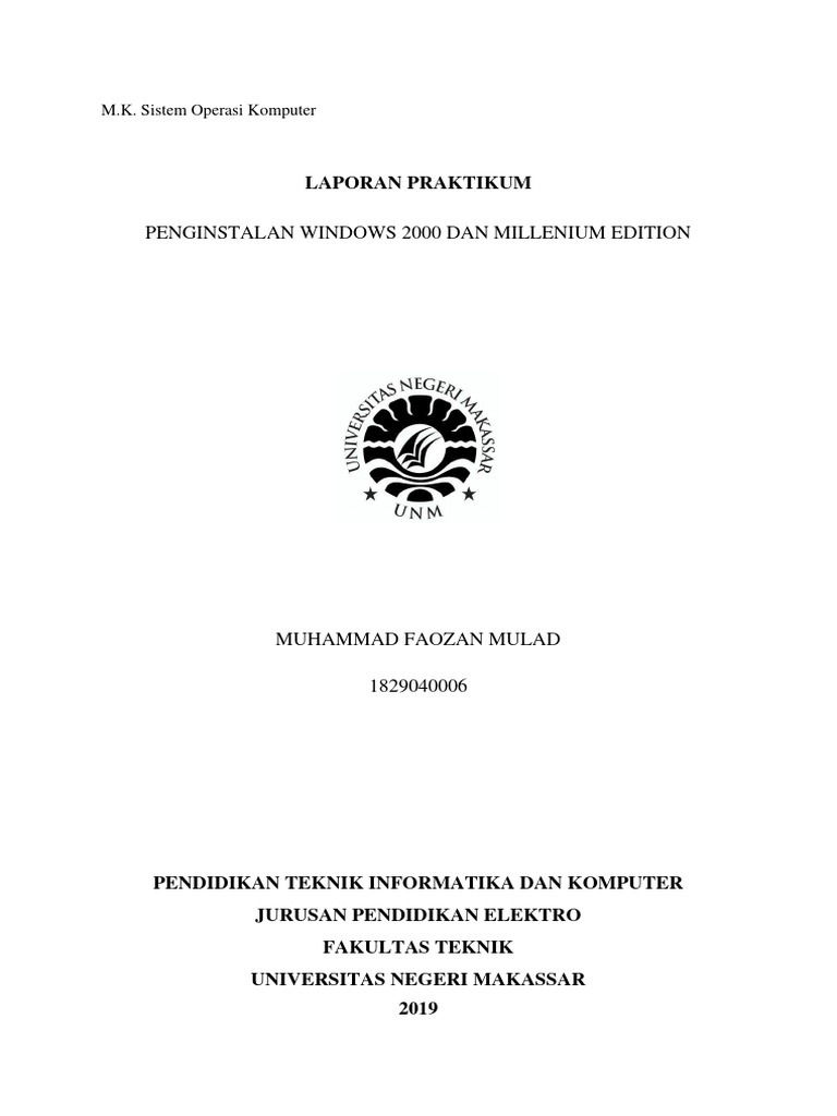 11 - 1829040006 - Muhammad Faozan Mulad - Windows 2000 Dan ME | PDF | Komputer