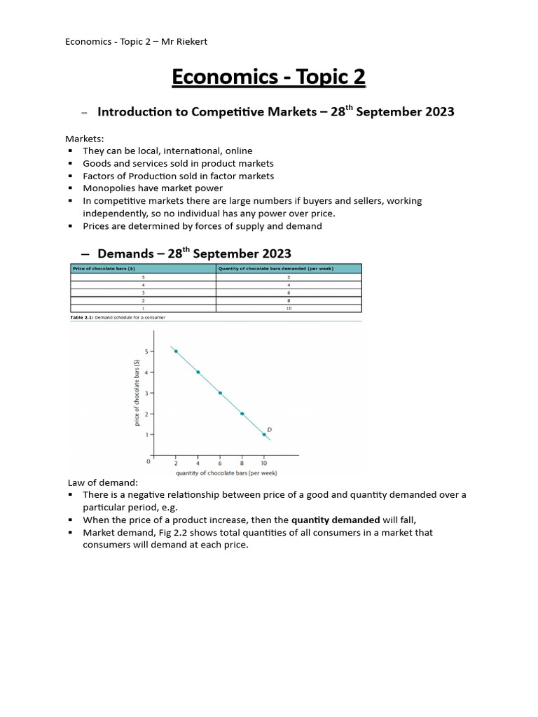 Economics - Topic 2 | PDF
