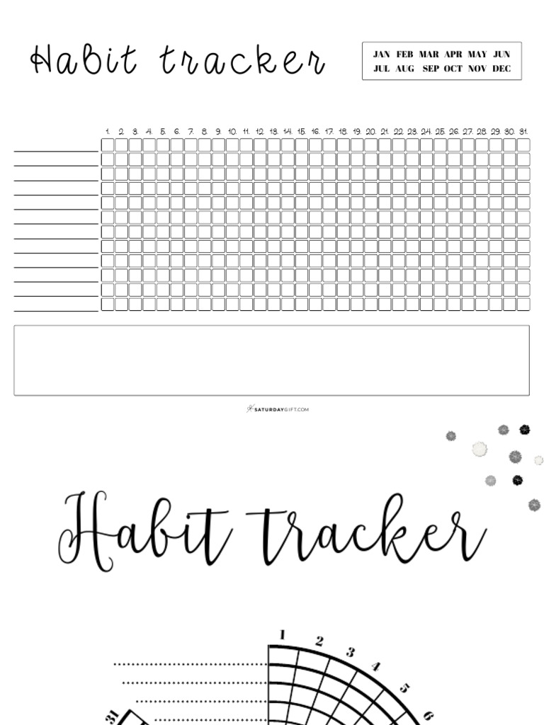 Simple-daily-habit-tracker-printable-SaturdayGift 2 | PDF