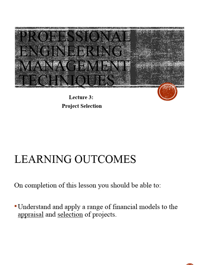 Chapter 3 - Project Selection | PDF | Net Present Value | Internal Rate Of Return