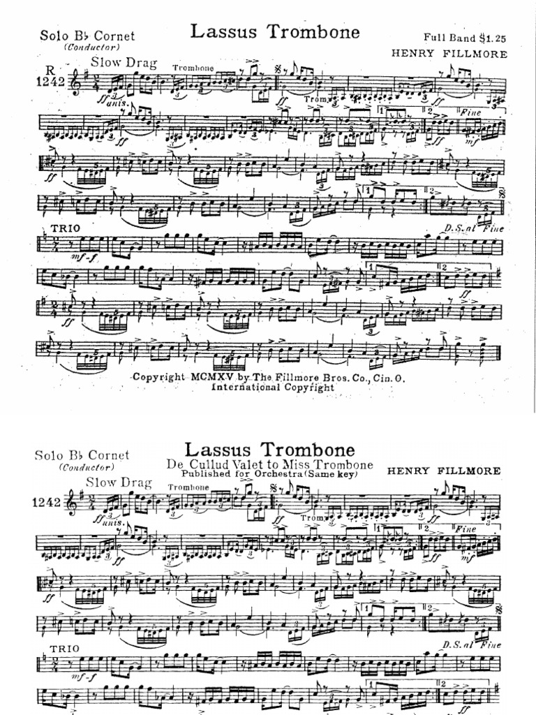 Lassus Trombone Parts | PDF