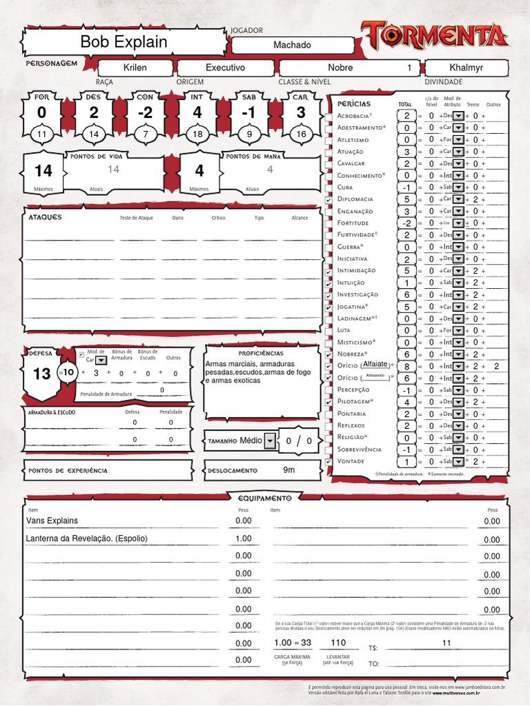 Ficha T20 V.bob Explain | PDF