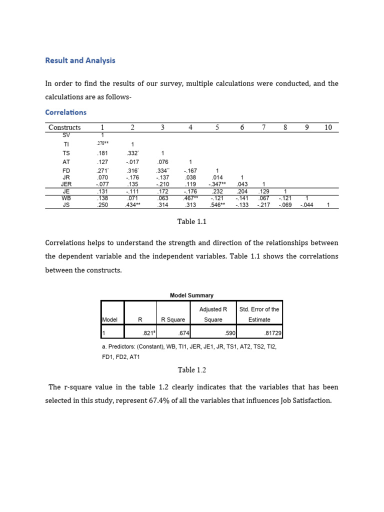 Result and Analysis | PDF | Coefficient Of Determination | Errors And Residuals
